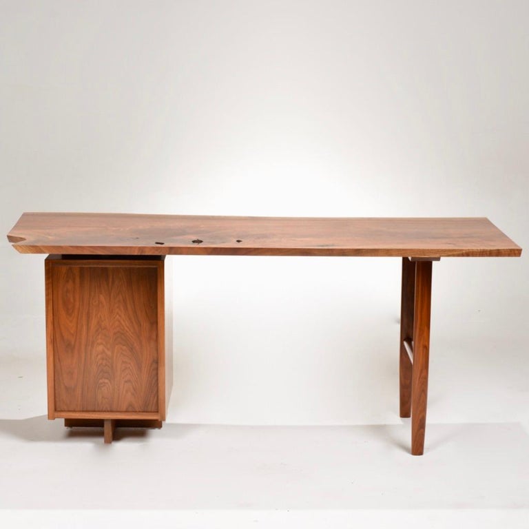 Nakashima Style Solid Walnut Live Edge Desk at 1stDibs