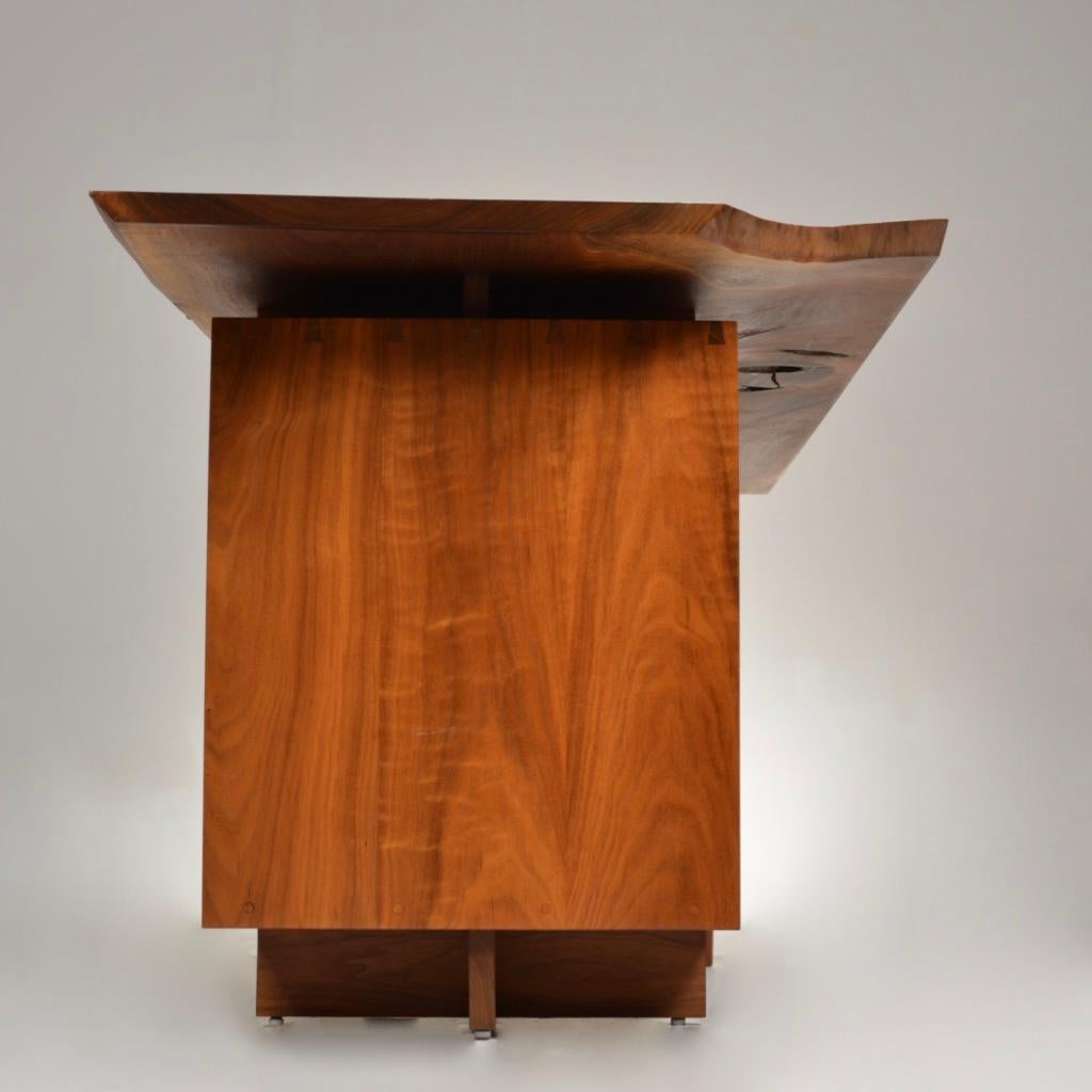 Nakashima Style Solid Walnut Live Edge Desk at 1stDibs
