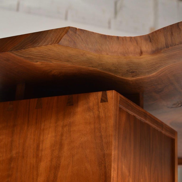 Nakashima Style Solid Walnut Live Edge Desk at 1stDibs