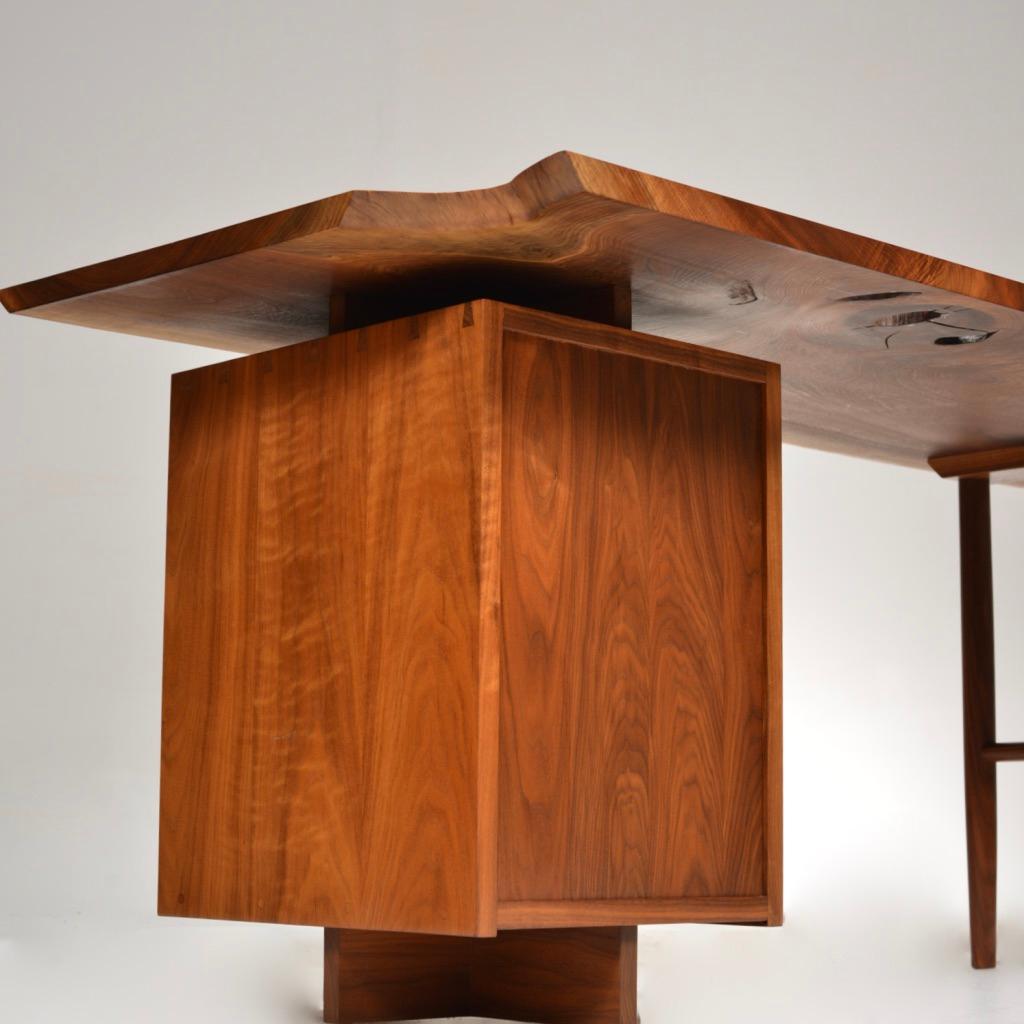 Nakashima Style Solid Walnut Live Edge Desk at 1stDibs