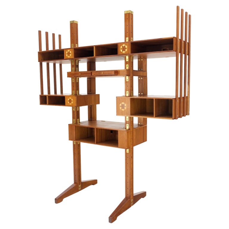 Custom Stereo Equipment Etagere Shelf W/ Sophisticated Concealed Chaise ...