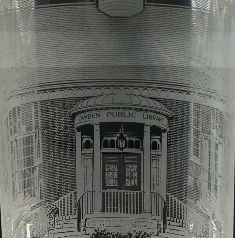 Custom Steuben Engraved Half Column Presentation Glass Camden Library ...