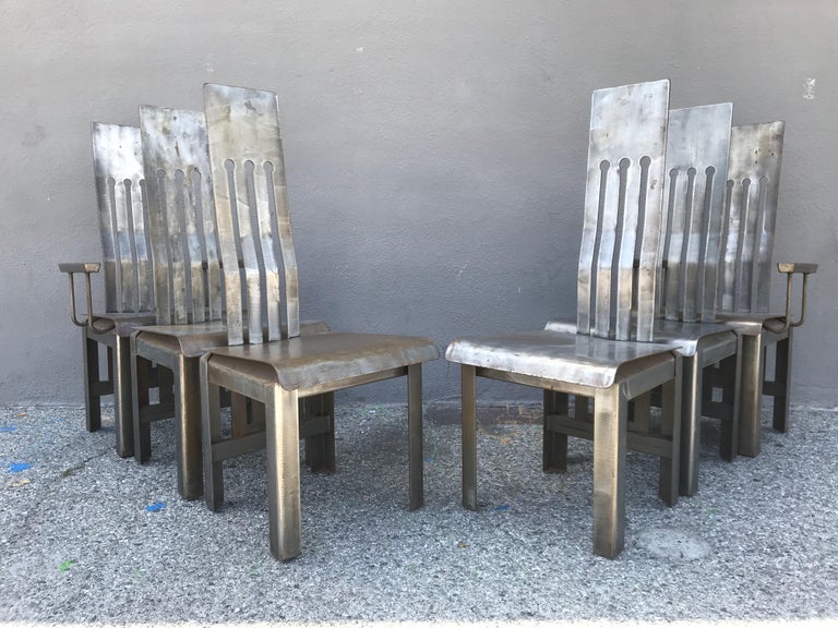 Custom Studio Design Steel Dining Chairs at 1stDibs