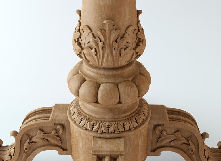 Custom Table Tripod Center Leg, Carved Pedestal and Large Claw Feet For ...