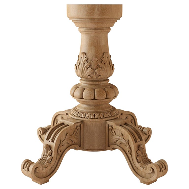 Custom Table Tripod Center Leg, Carved Pedestal and Large Claw Feet For ...