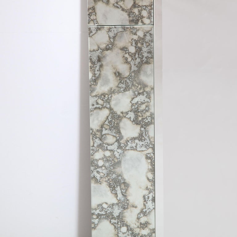 Custom Tessellated Rectilinear Mirror with Beveled and Smoked Antique ...