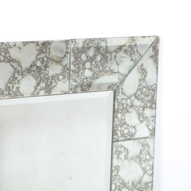 Custom Tessellated Rectilinear Mirror with Beveled and Smoked Antique ...