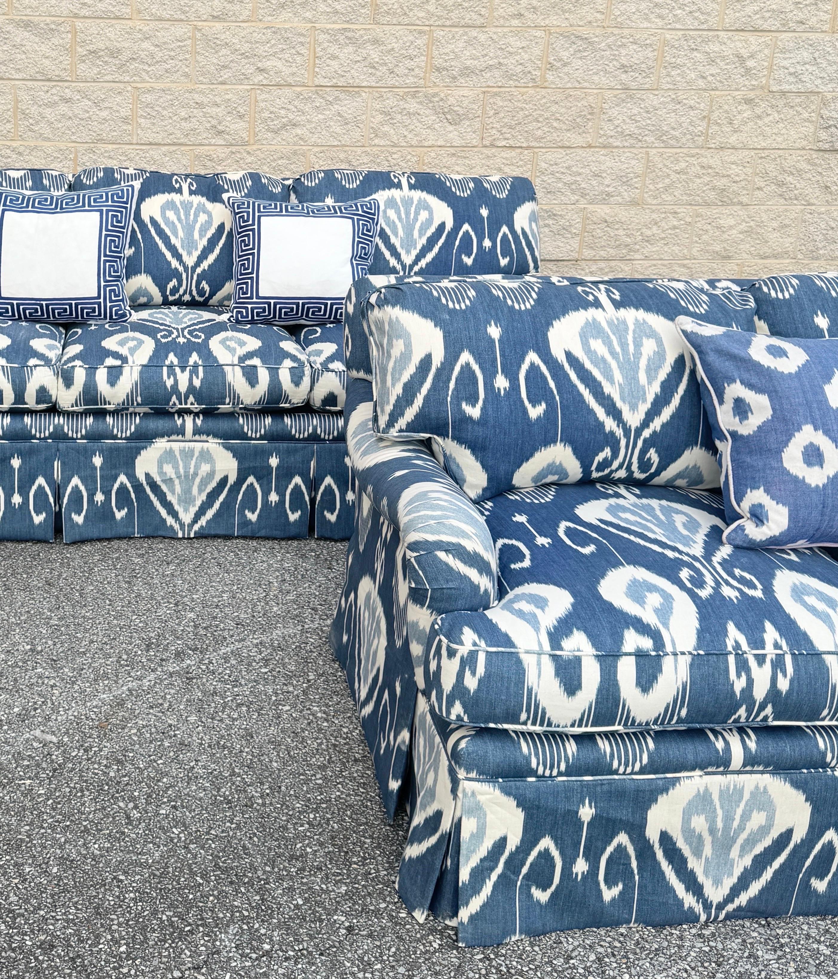 Custom Traditional English Rolled Arm Coastal Chic Three Seat Sofas For ...