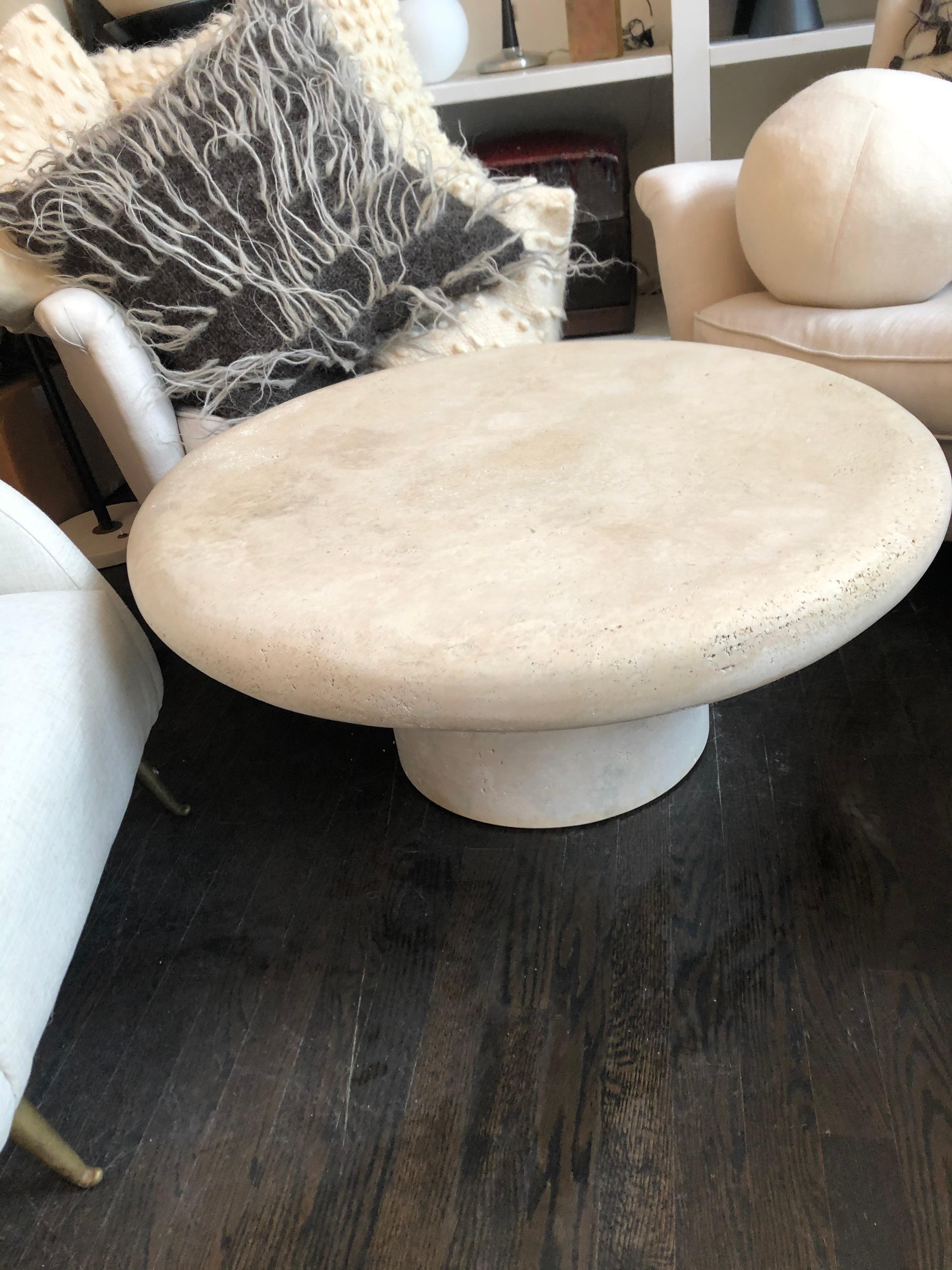 Custom Travertine Round Coffee Table by Le Lampade at 1stDibs | custom ...