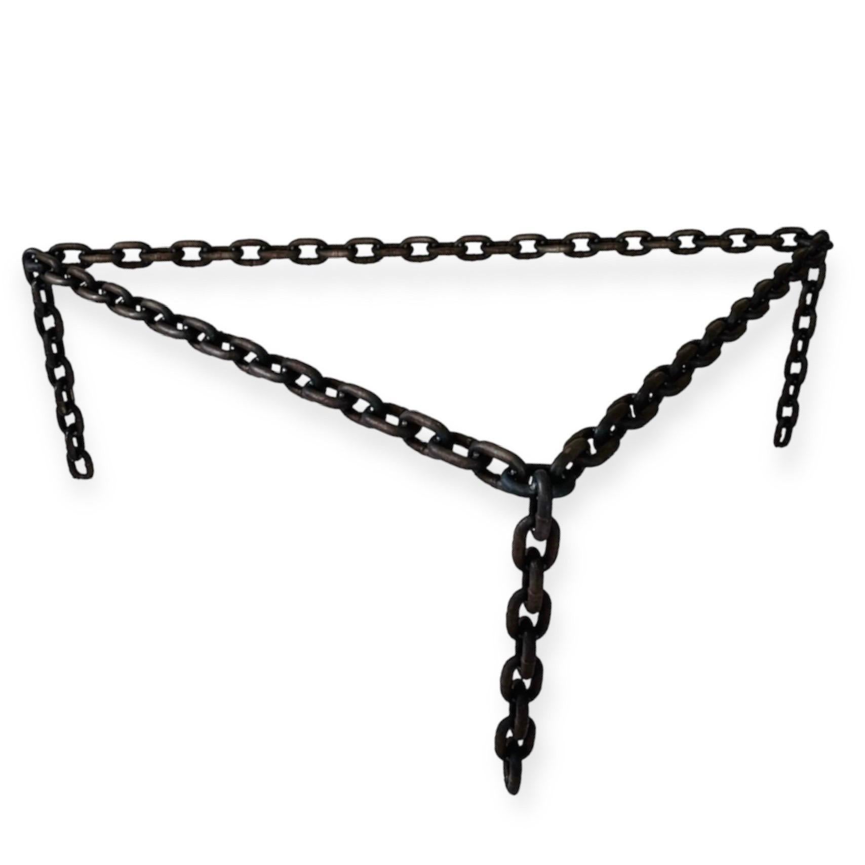 Custom Triangular Chain-Link Coffee Table For Sale at 1stDibs