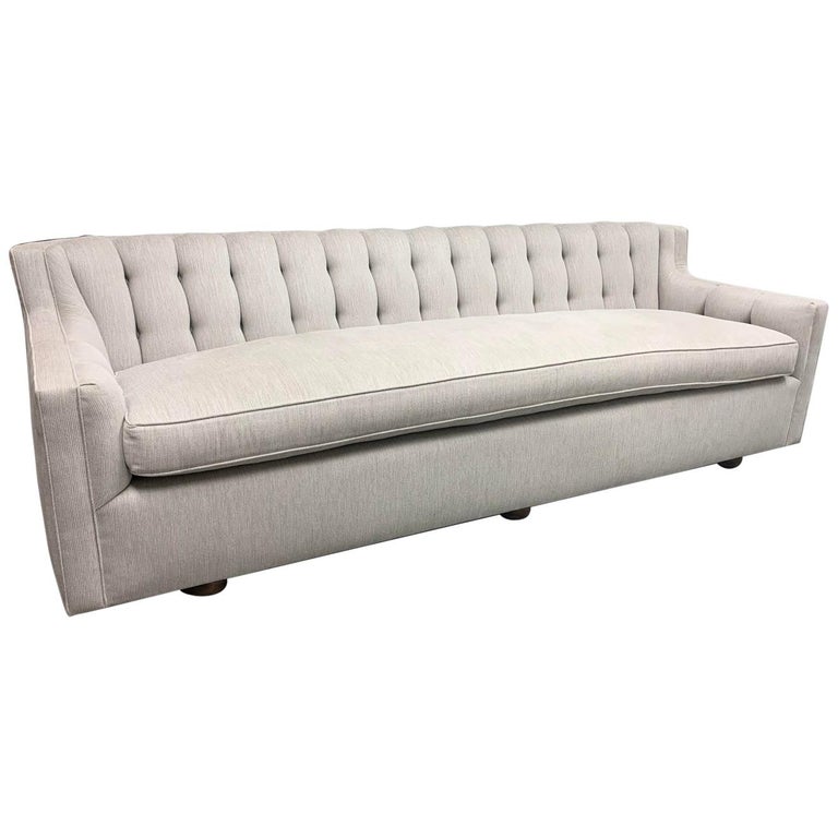 Custom Tufted Shell Slope Arm Sofa For Sale at 1stDibs