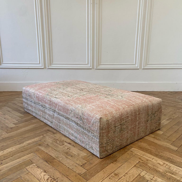 Custom Turkish Wool Rug Ottoman at 1stDibs