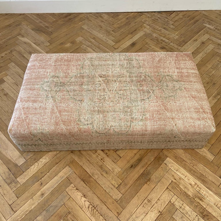 Custom Turkish Wool Rug Ottoman at 1stDibs
