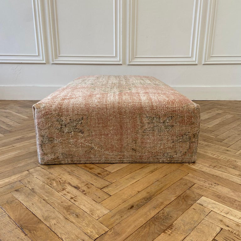 Custom Turkish Wool Rug Ottoman at 1stDibs