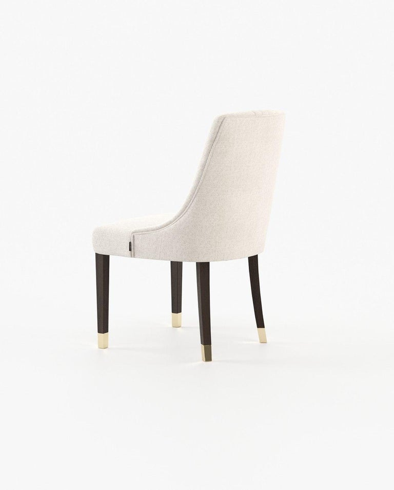 Custom Velvet Dining Chair with Channel Tufted Detailing For Sale at ...