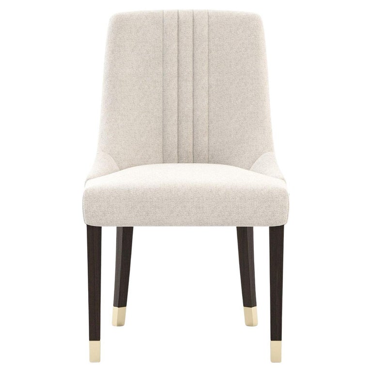 Custom Velvet Dining Chair with Channel Tufted Detailing For Sale at ...