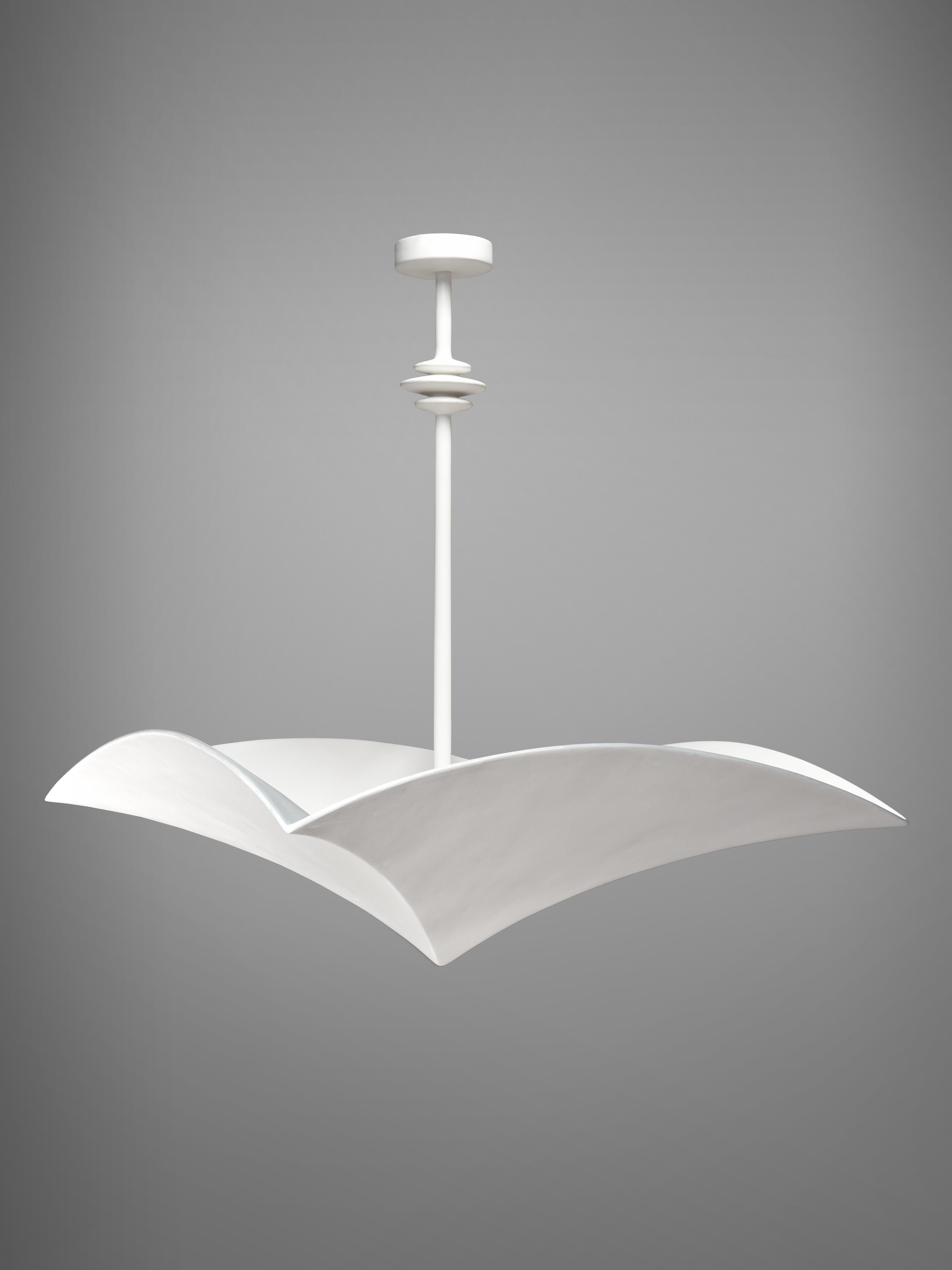 Veris Pendant, Chandelier in White Plaster, Custom, Benediko For Sale at 1stDibs