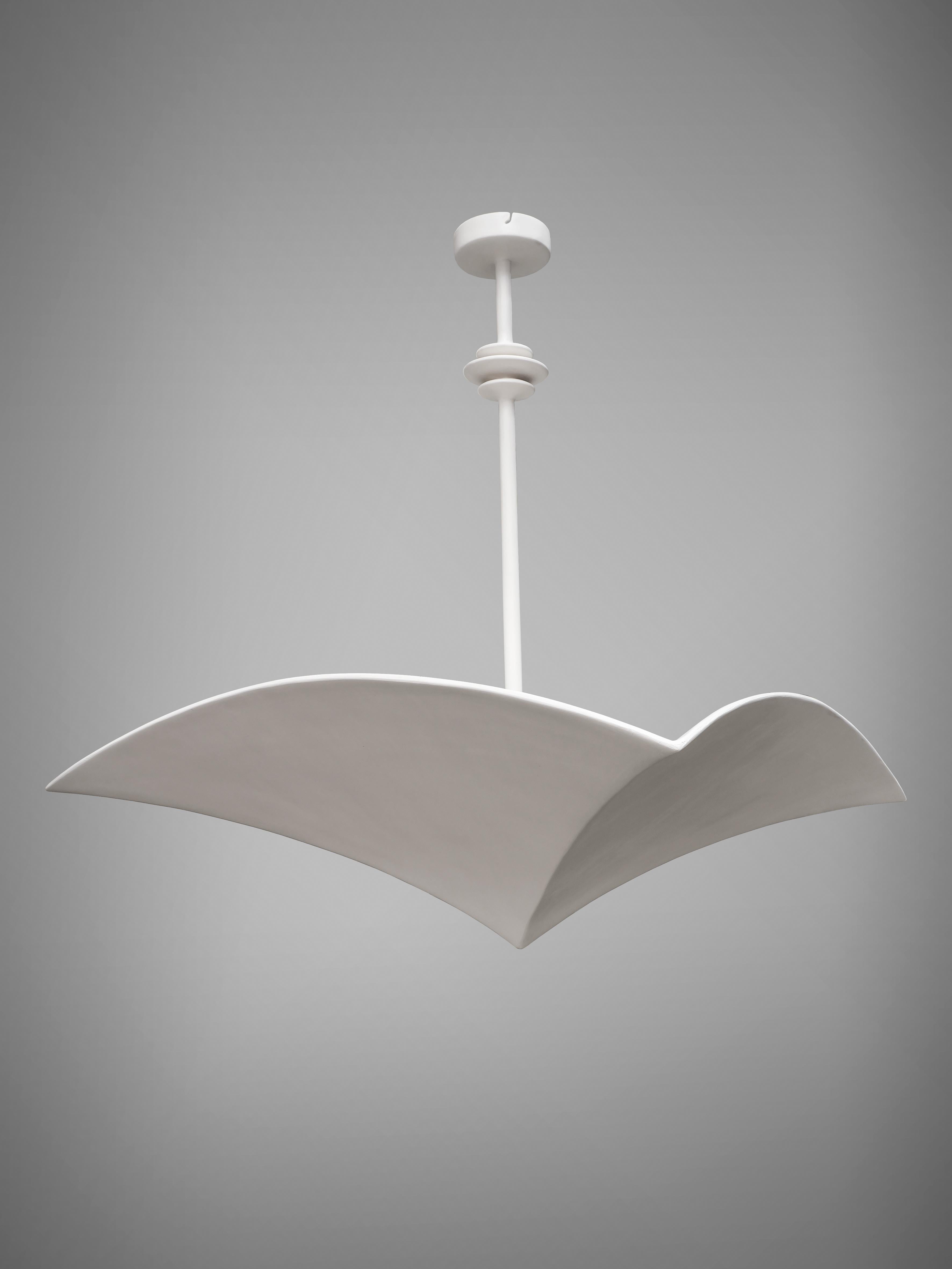 Veris Pendant, Chandelier in White Plaster, Custom, Benediko For Sale at 1stDibs