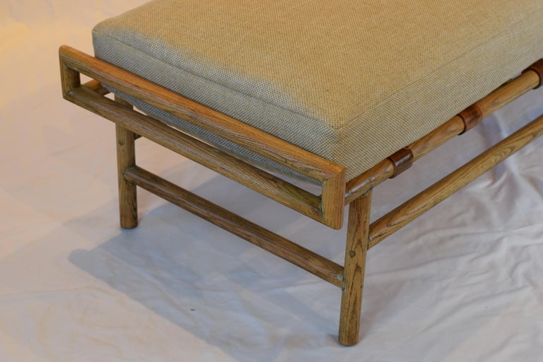 Custom Vintage Leather Strap Bench at 1stDibs