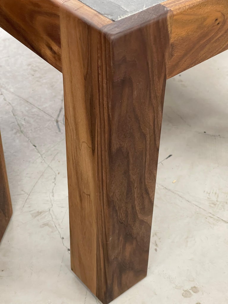 Custom Walnut and Slate Tables For Sale at 1stDibs