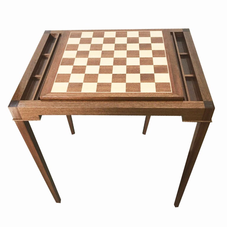 Custom Walnut Backgammon and Chess Table at 1stDibs | chess backgammon ...