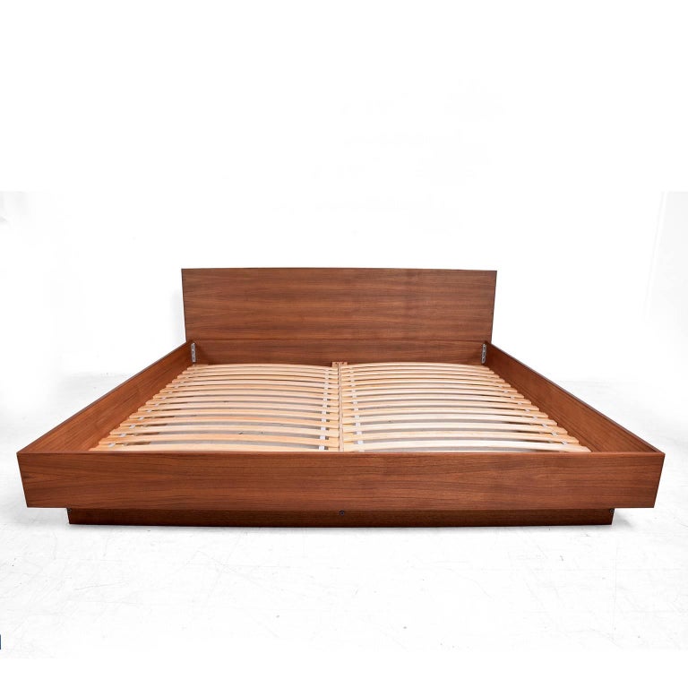 Custom Walnut Bed Made in California by Pablo Romo For Sale at 1stDibs ...