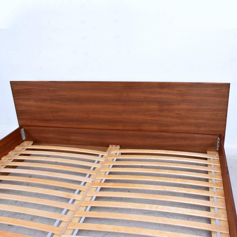 Custom Walnut Bed Made in California by Pablo Romo For Sale at 1stDibs ...