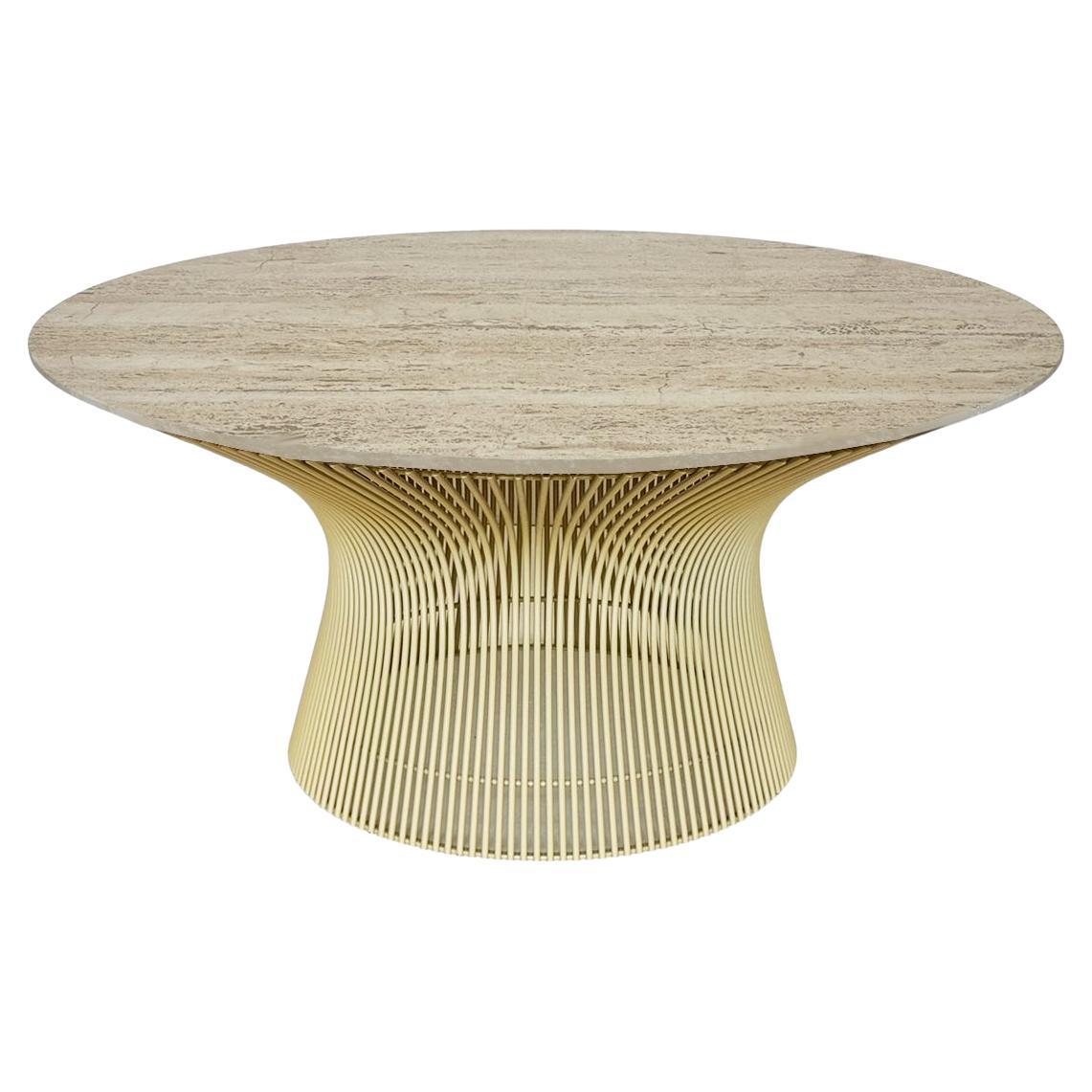 Mesa de Cocktail Redonda de Mármol Travertino en Beige a Medida Warren ...