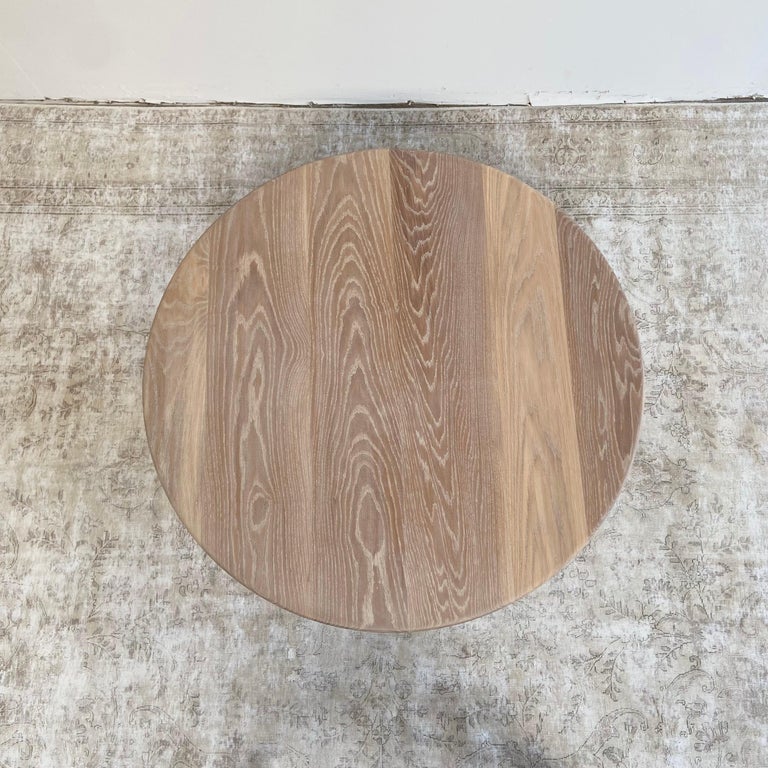 Custom White Oak Reeded Base Dining Table Entry For Sale at 1stDibs