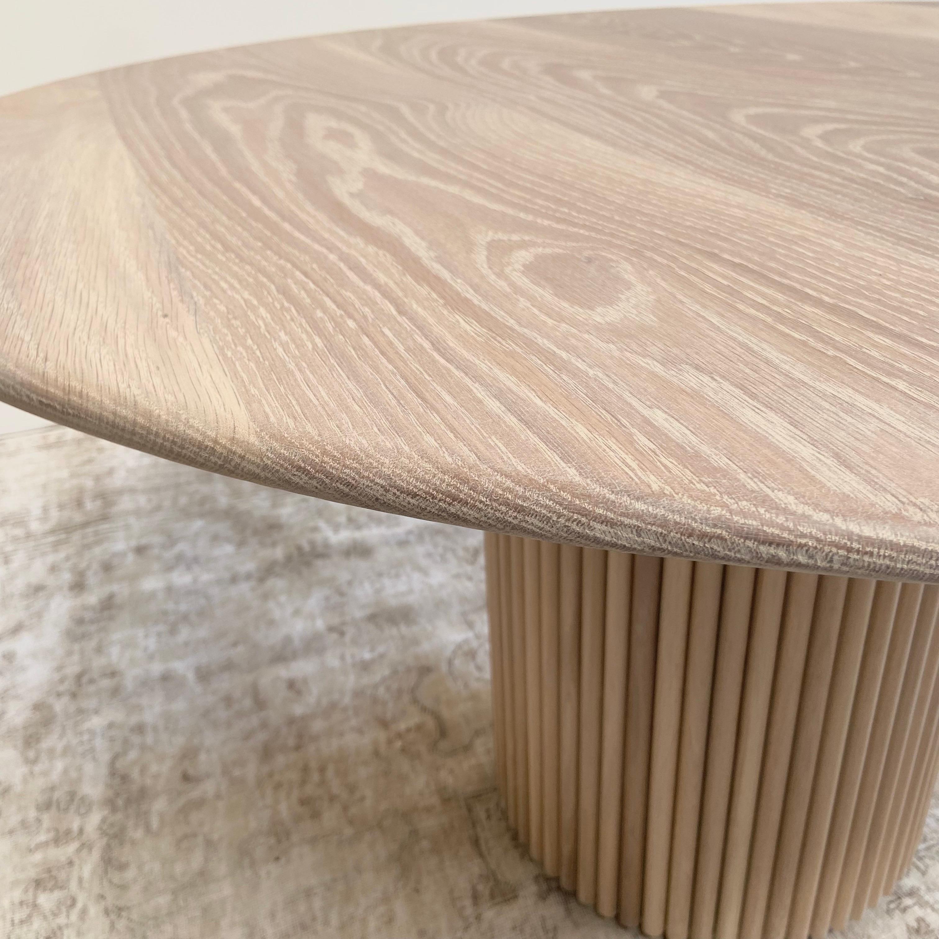 Custom White Oak Reeded Base Dining Table Entry For Sale at 1stDibs ...