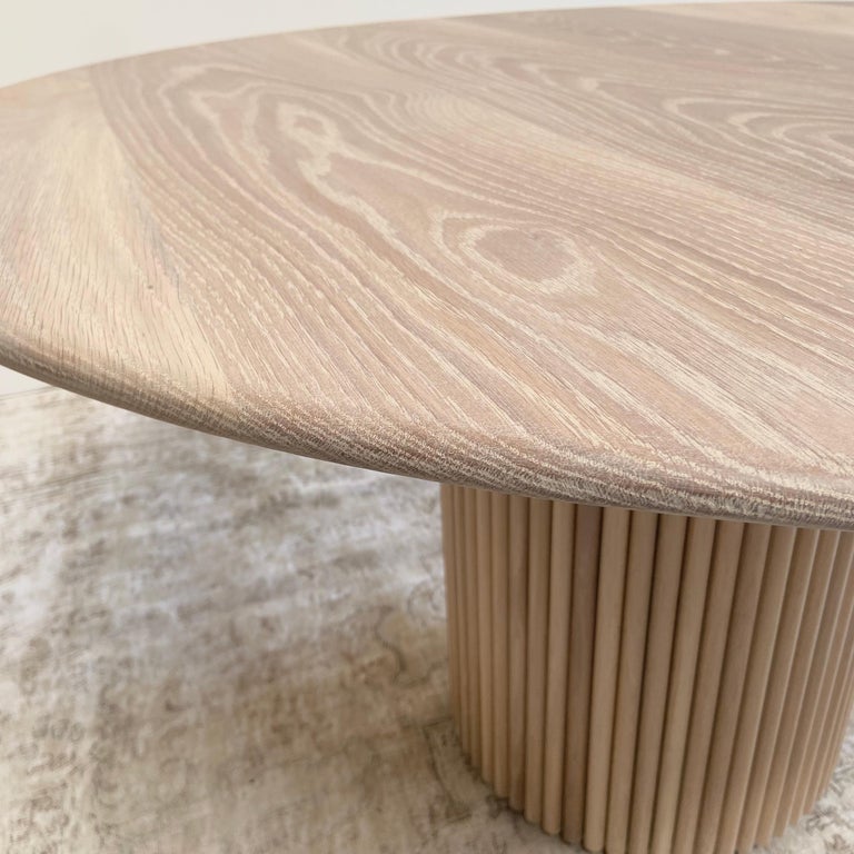 Custom White Oak Reeded Base Dining Table Entry For Sale at 1stDibs ...