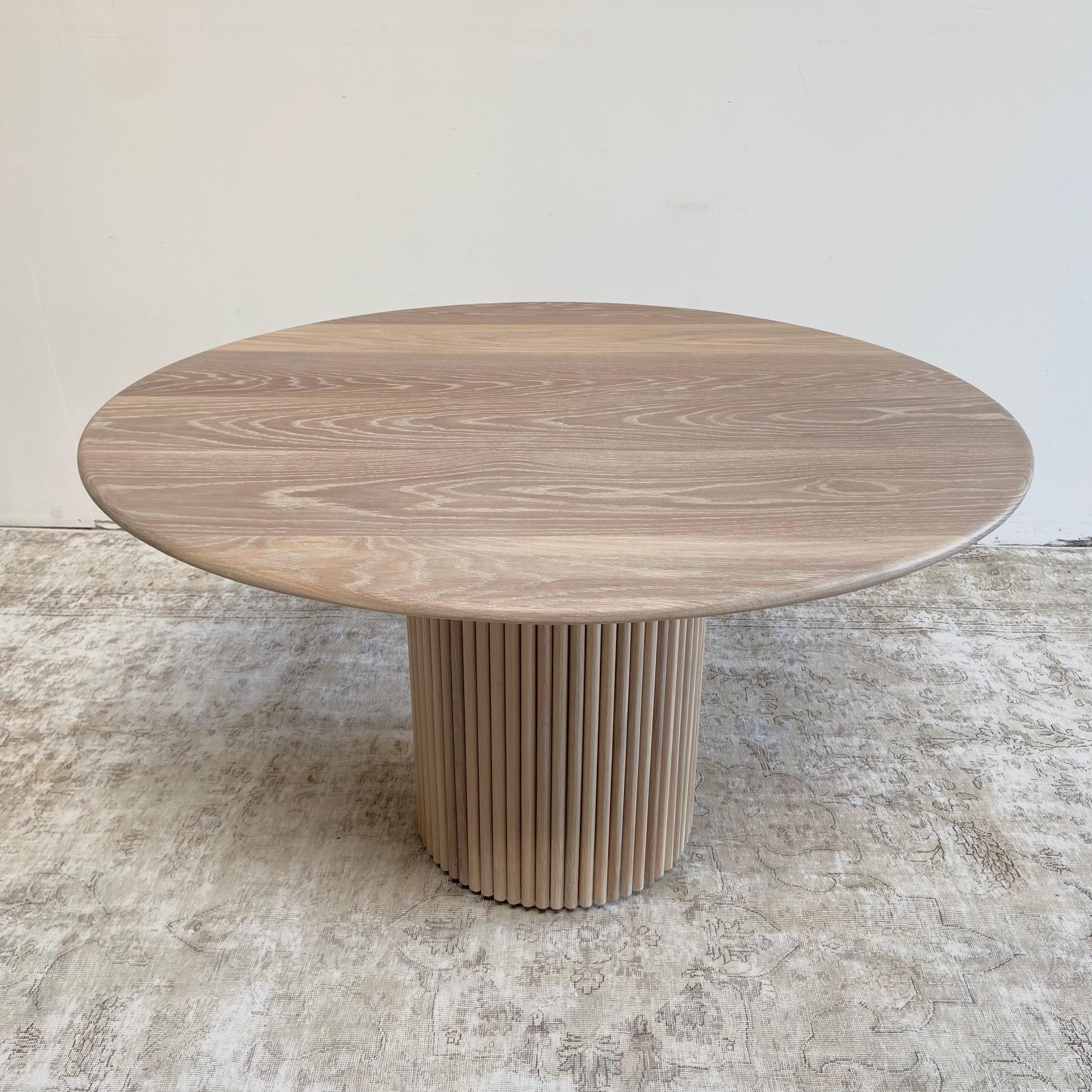 Custom White Oak Reeded Base Dining Table Entry For Sale at 1stDibs ...