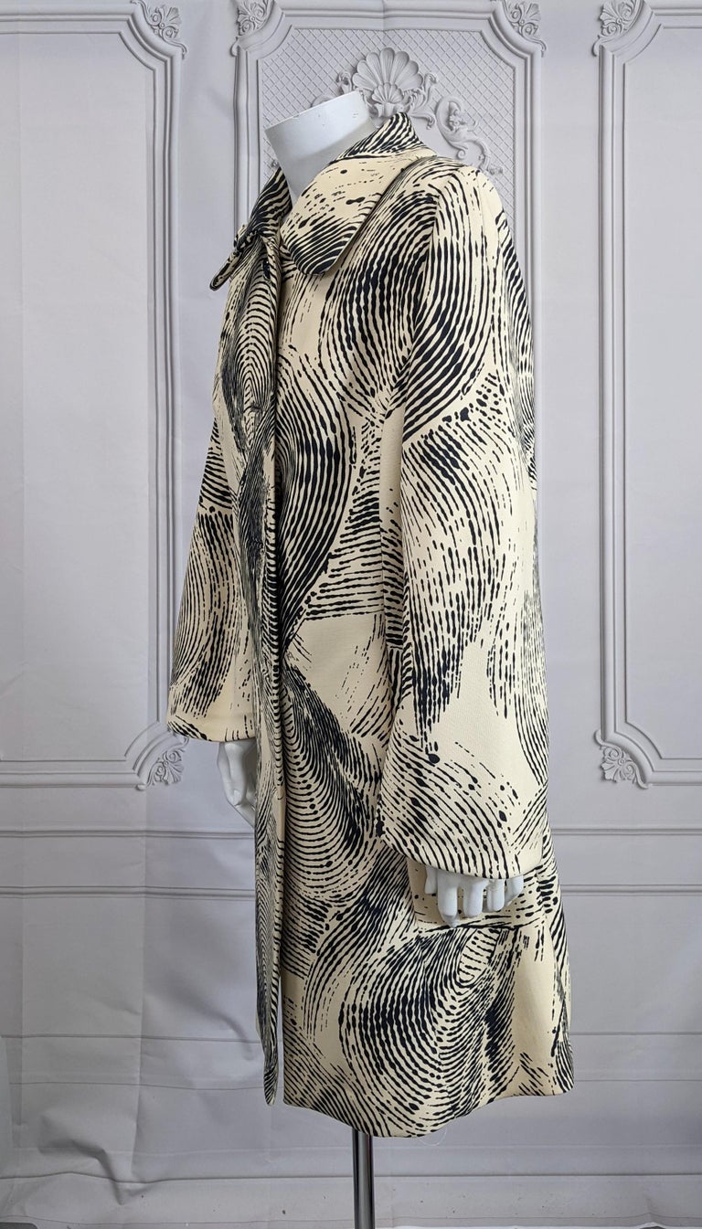 Custom Wool Mod Coat with Fingerprint Pattern For Sale at 1stDibs