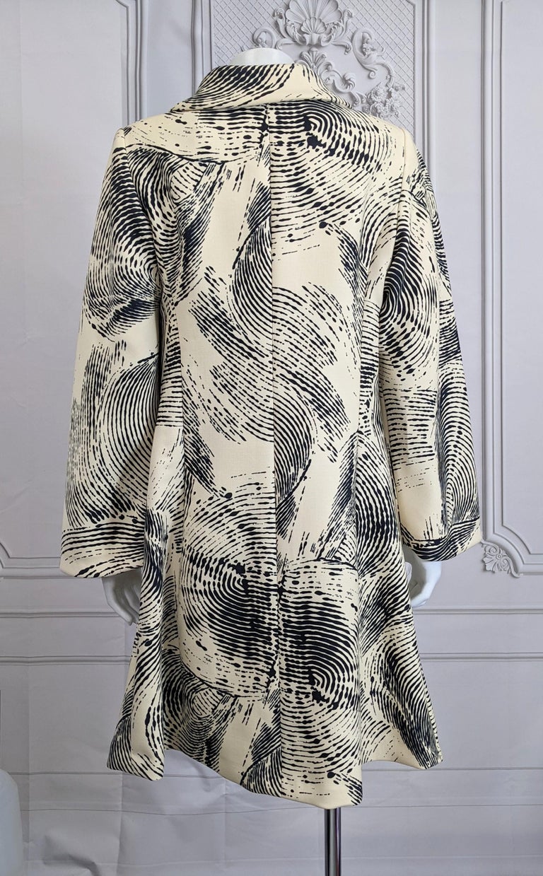 Custom Wool Mod Coat with Fingerprint Pattern For Sale at 1stDibs