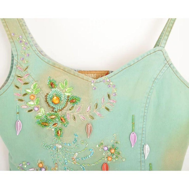 Custom Y2K Denim Couture Matching Set For Sale at 1stDibs