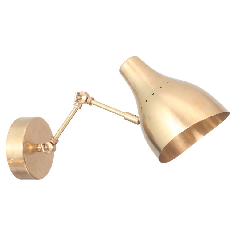 Customizable Articulated Brass Wall Sconce Model Reed 5 For Sale at 1stDibs