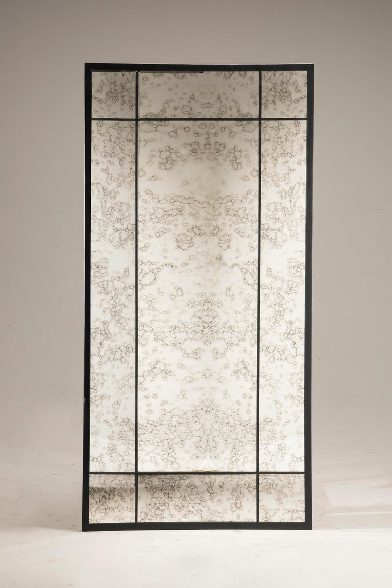 Customizable Black Iron Frame Distressed Effect Glass Window Look ...