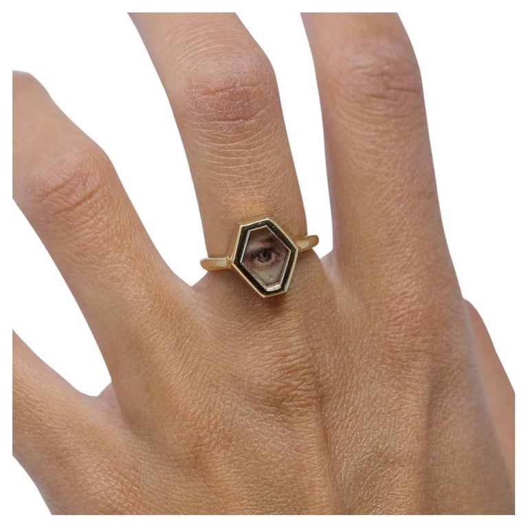 Customizable Enamel Eye under GIA Certified 1.49 Ct Portrait Diamond in ...