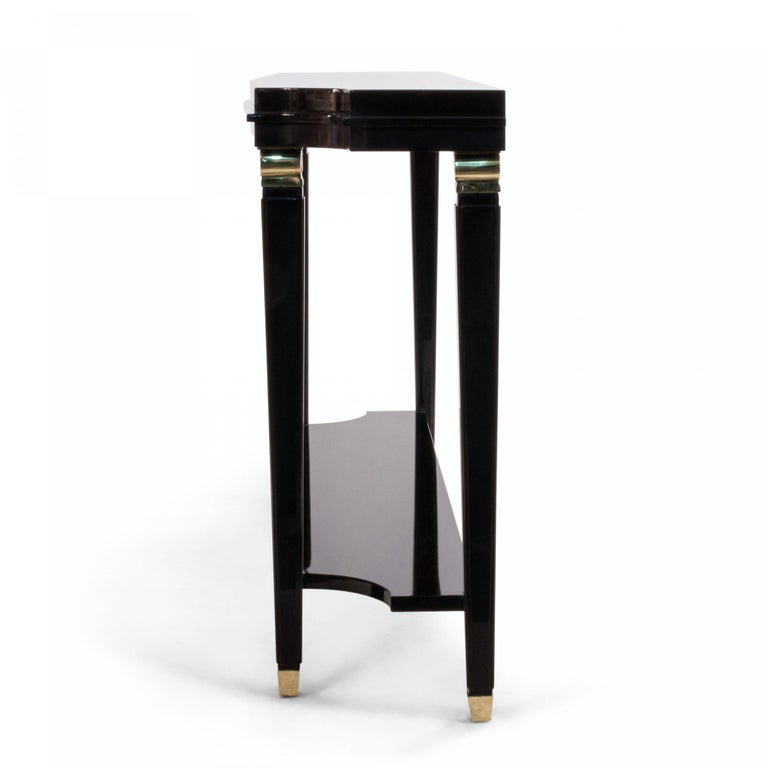 Customizable French Mid-Century Style Black Lacquer Console Table For ...