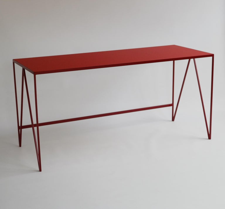 Customizable Large Study Desk with Natural Linoleum Top, Made in ...