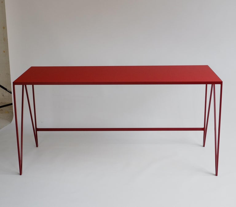 Customizable Large Study Desk with Natural Linoleum Top, Made in ...