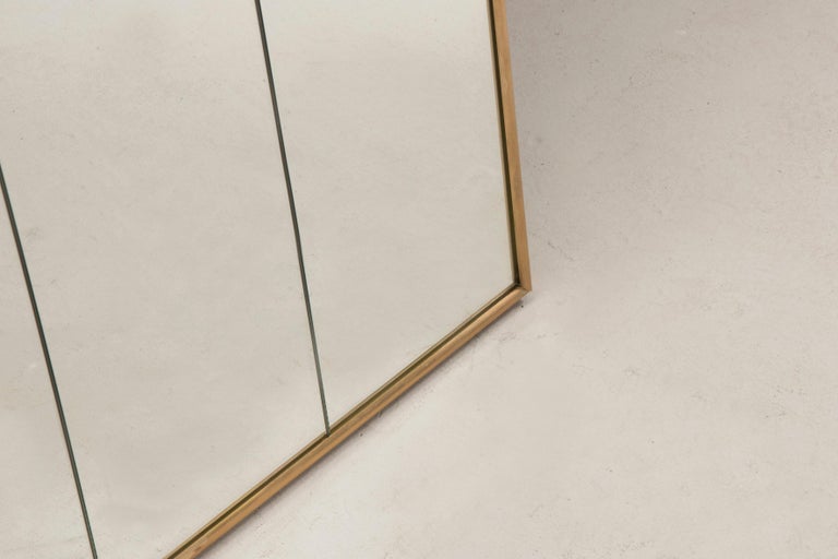 Customizable Made to Measure Brass Frame Mirror with Vertical Panels ...
