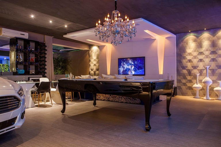 Customizable Modern Pool Table in White Lacquer For Sale at 1stDibs ...
