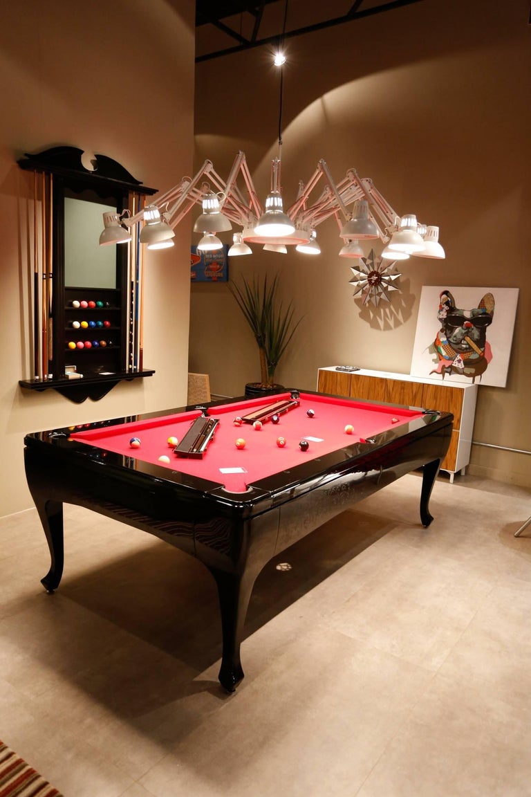 Customizable Modern Pool Table in White Lacquer For Sale at 1stDibs