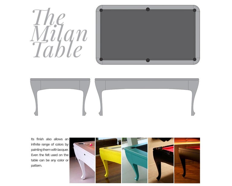 Customizable Modern Pool Table in White Lacquer For Sale at 1stDibs ...