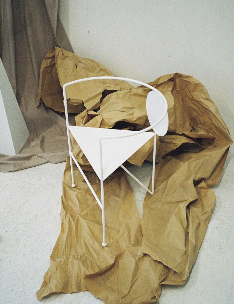 Customizable Powder-Coated Steel Sculptural Triangle Chair by Nazara ...