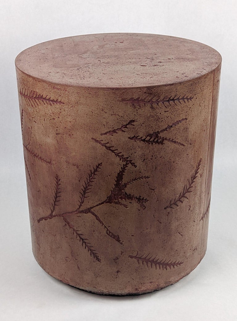 Customizable Round Concrete Stools and Side Tables with Leaf ...