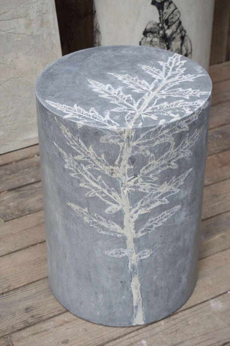 Customizable Round Concrete Stools and Side Tables with Leaf ...