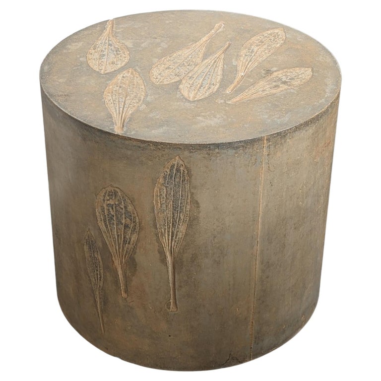 Customizable Round Concrete Stools and Side Tables with Leaf ...