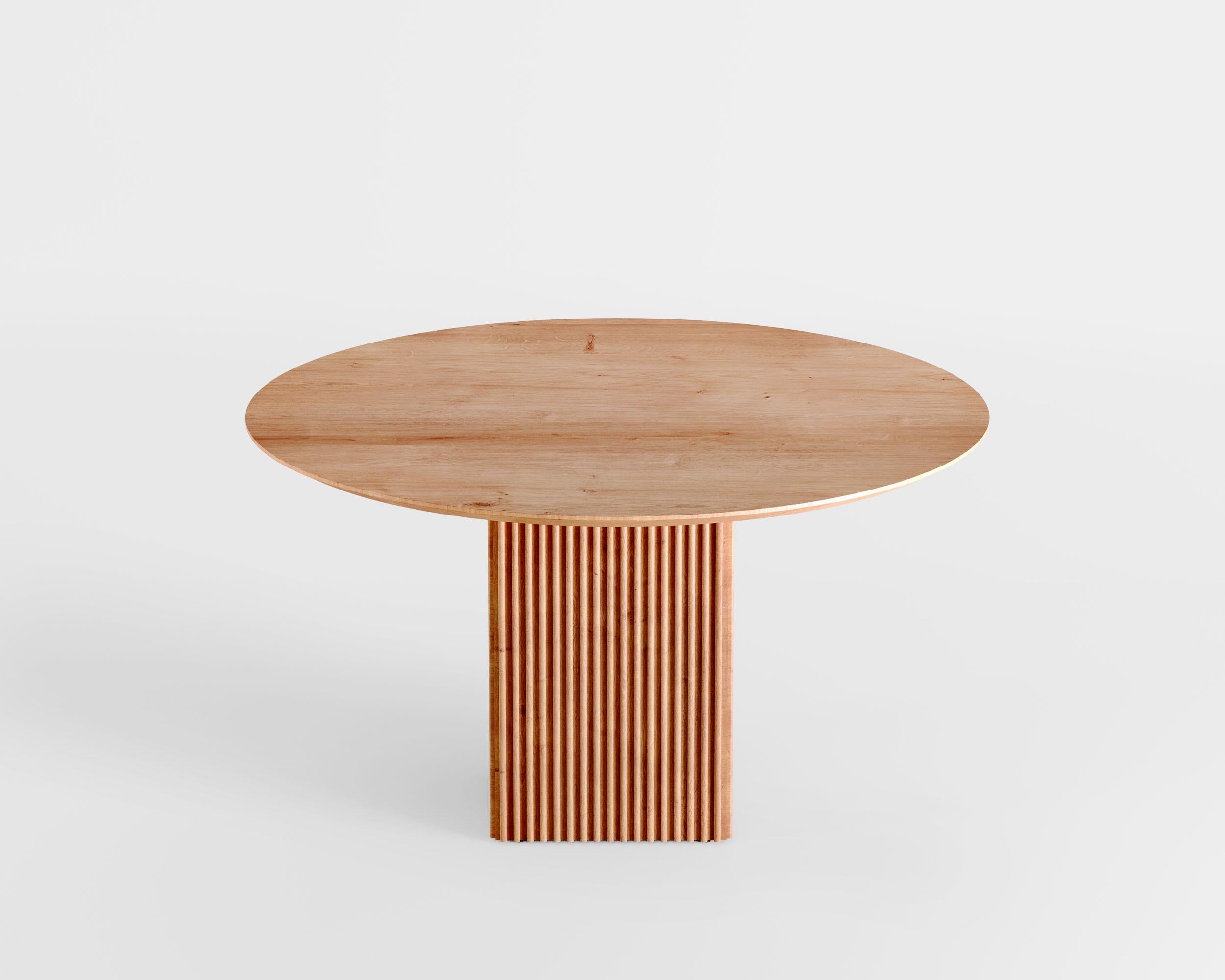 Customizable Round Dining Table TEN 140, Oak, More Wood Finishes For Sale at 1stDibs